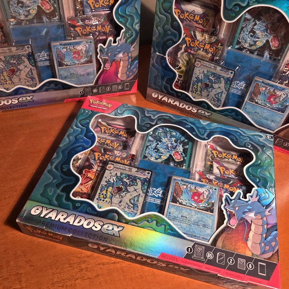 Games | Pokemon Gyarados Ex Premium Collection Set Of 3 | Poshmark